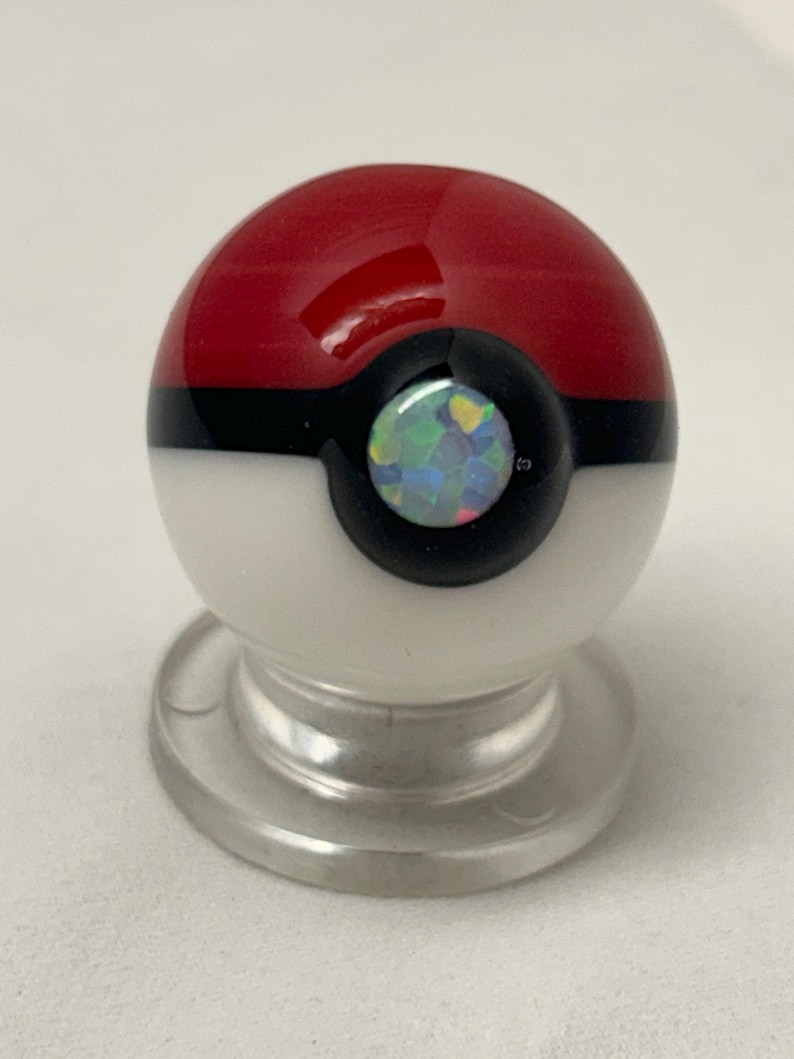 Hand Made Glass Pokeball Marble - Etsy