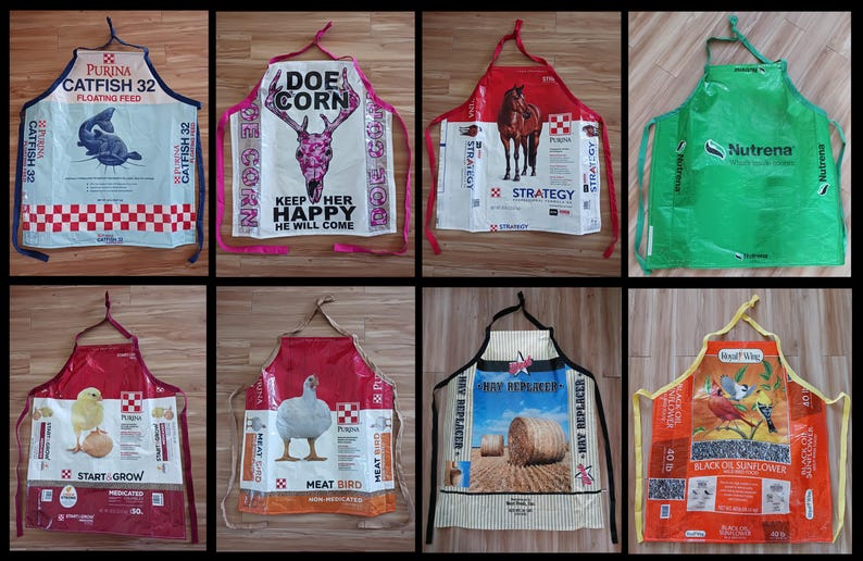 Apron Many to Choose From - Feed Bag Recycled Upcycle Waterproof - Etsy
