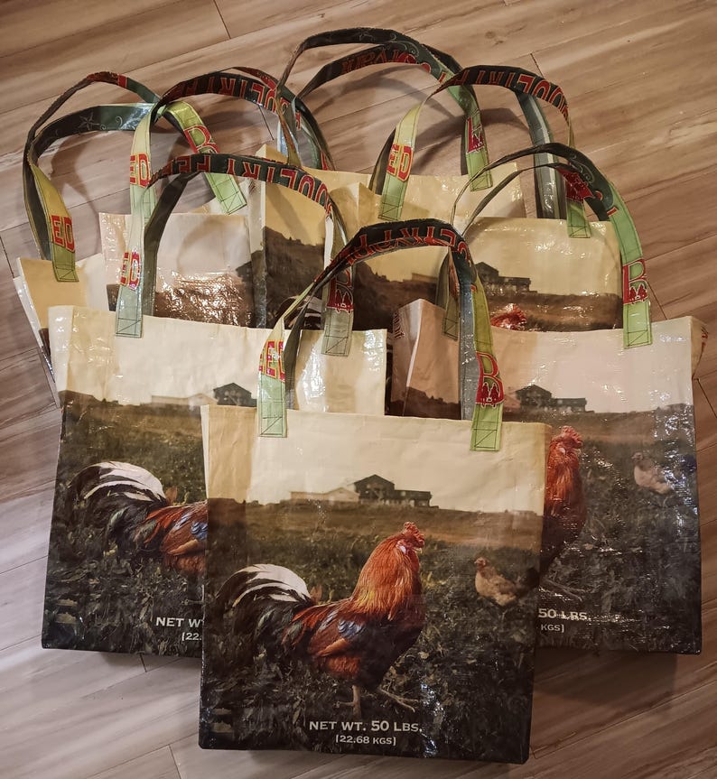 Chicken Rooster Part 2 Many to Choose From - Feed Bag Recycled Upcycle ...