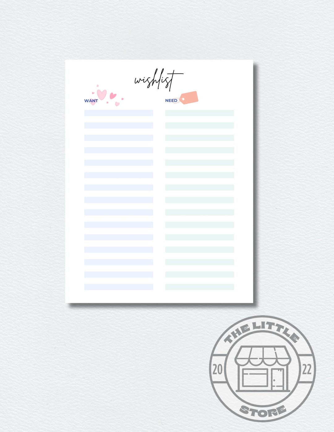 Printable Wishlist Tracker - Want Vs Need List Template, Budget ...