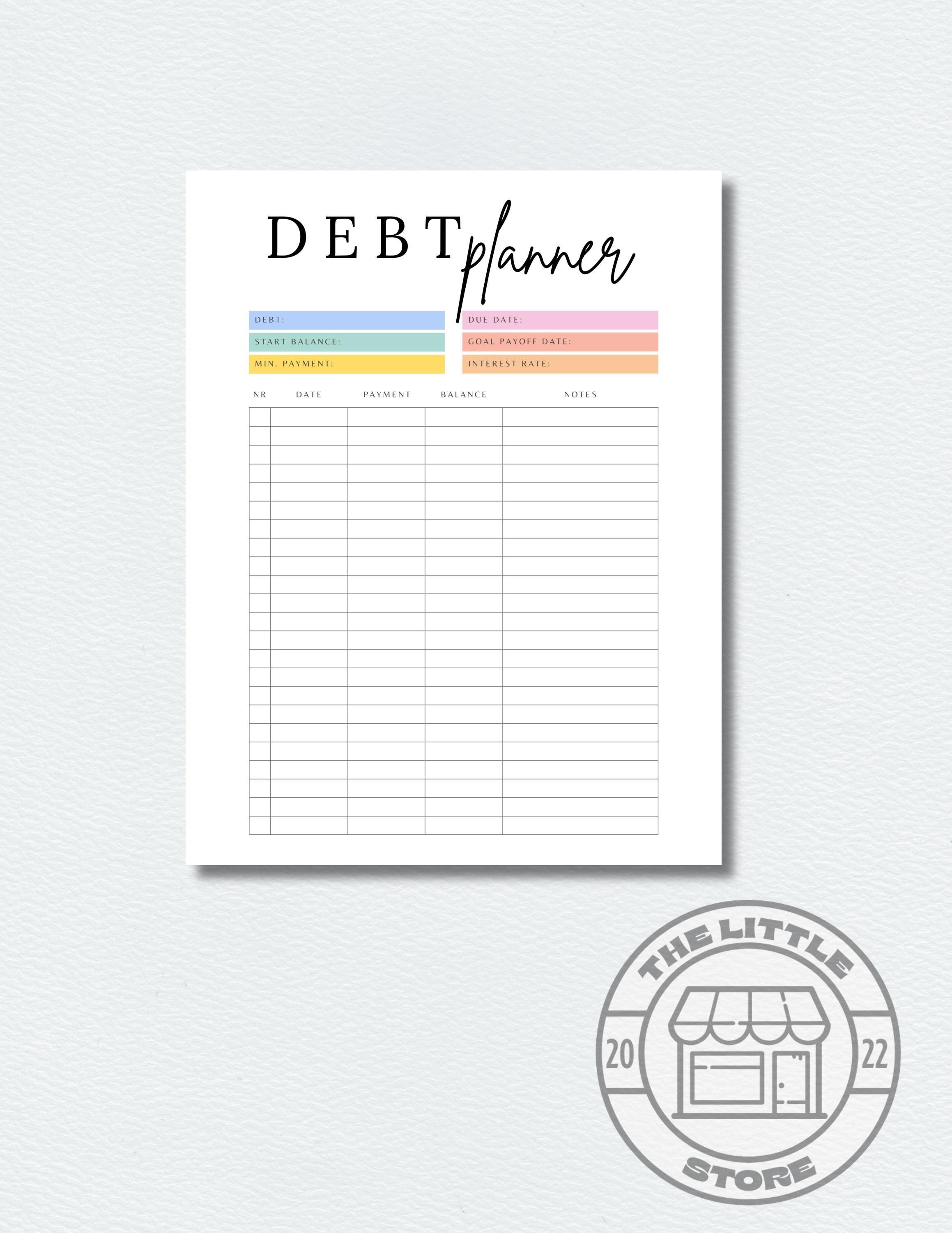 Printable Debt Planner - Debt Payoff Tracker, Budget Management ...