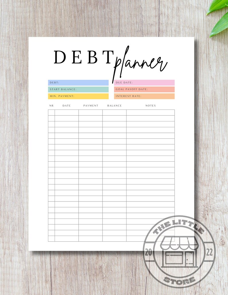 Printable Debt Planner - Debt Payoff Tracker, Budget Management ...
