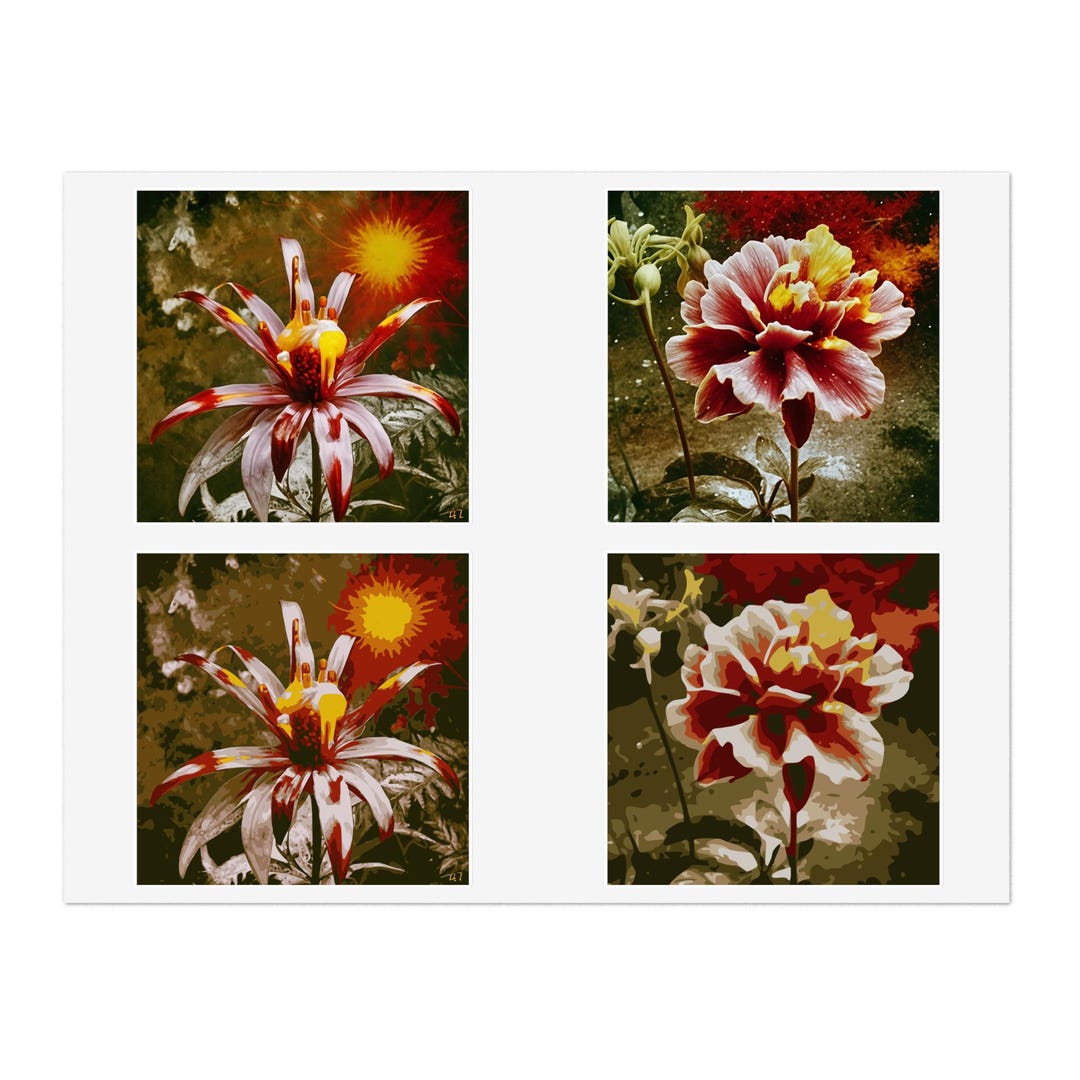 Carnation & Spider Lily Sticker Set: Botanical Planner Stickers - Etsy