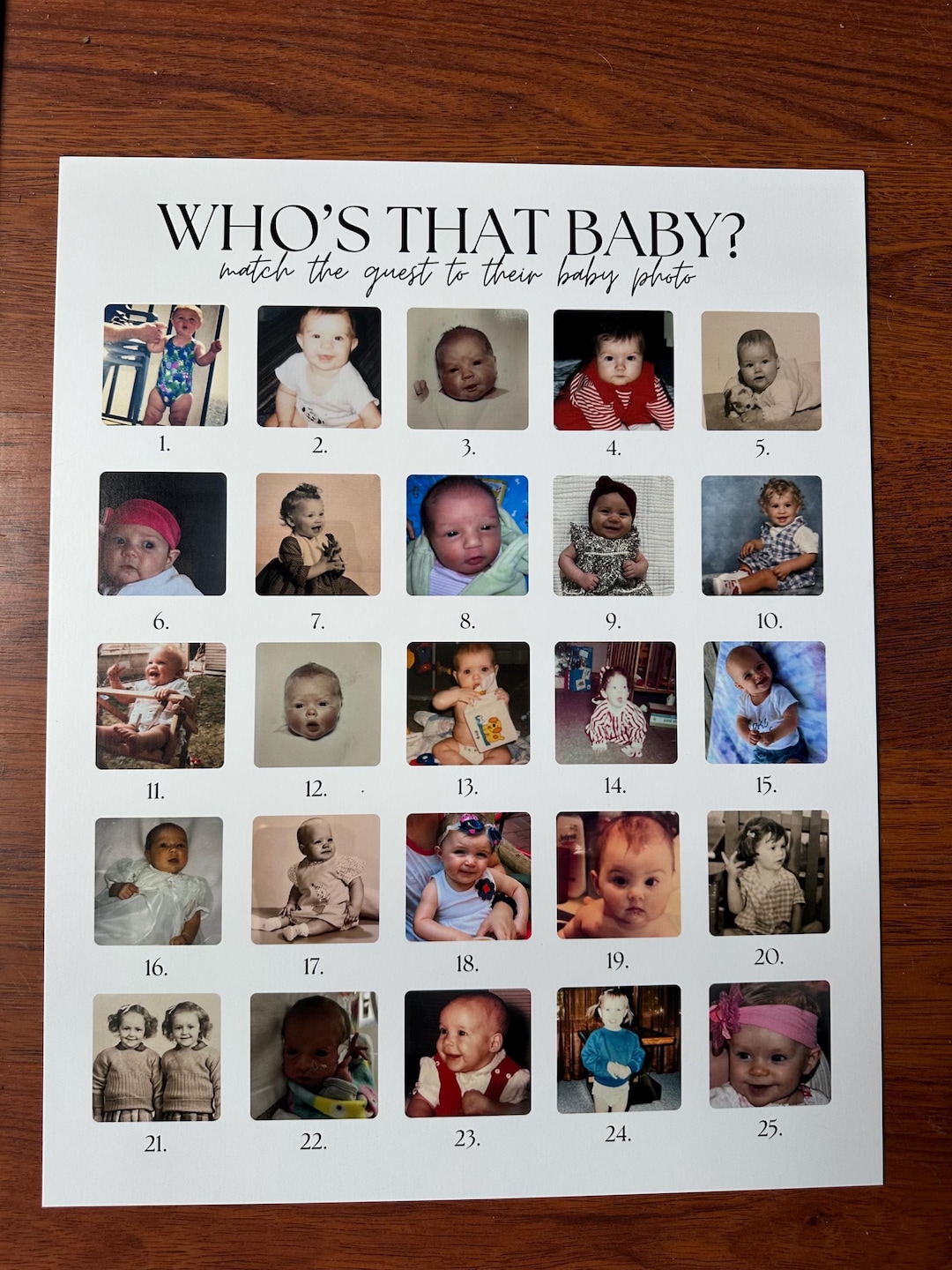 WHO'S THAT BABY? Baby Shower Game, Editable Template! - Etsy