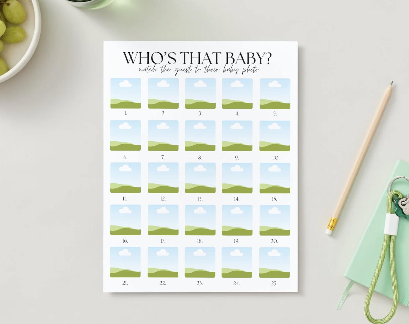 WHO'S THAT BABY? Baby Shower Game, Editable Template! - Etsy