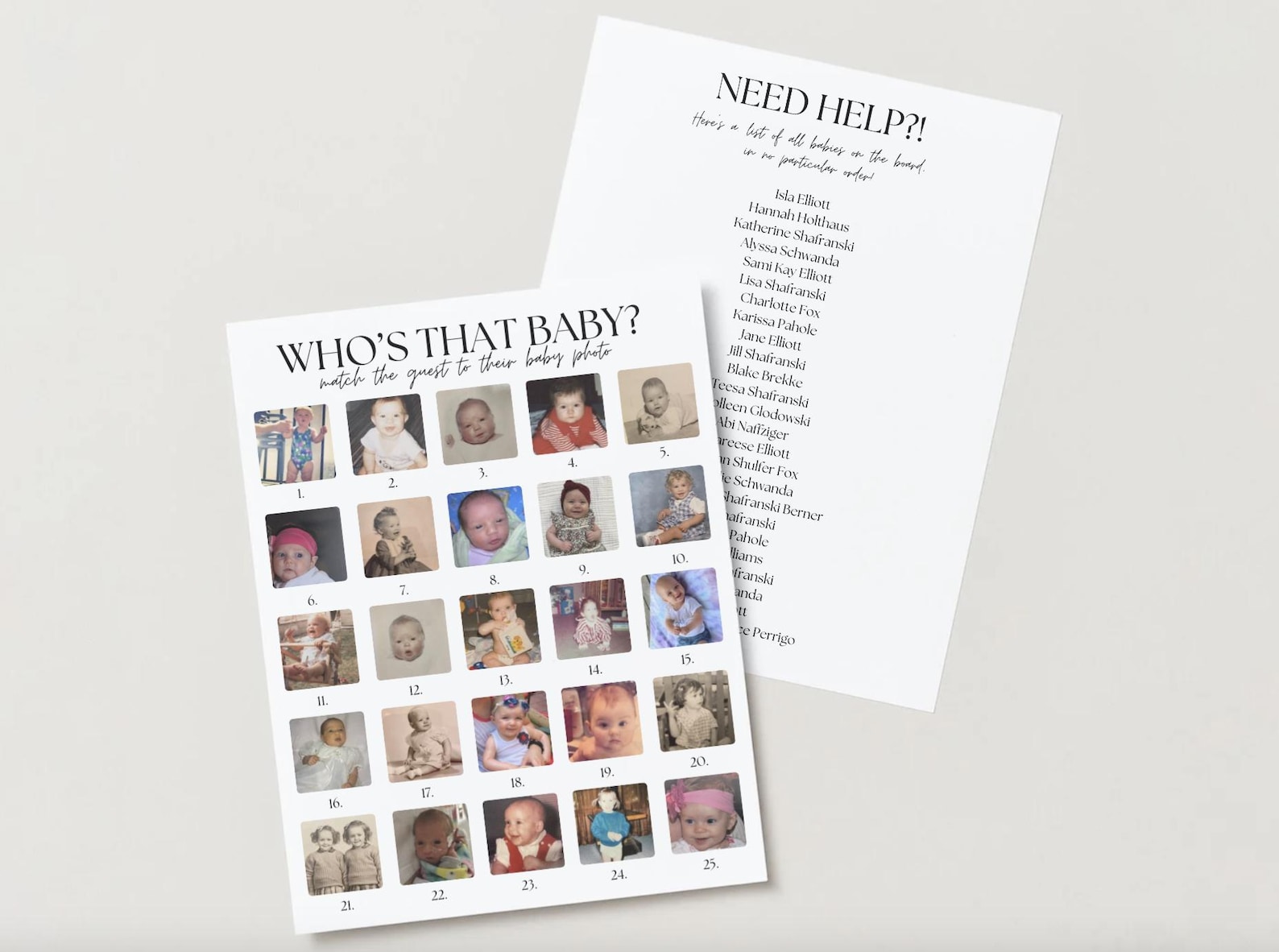 WHO'S THAT BABY? Baby Shower Game, Editable Template! - Etsy
