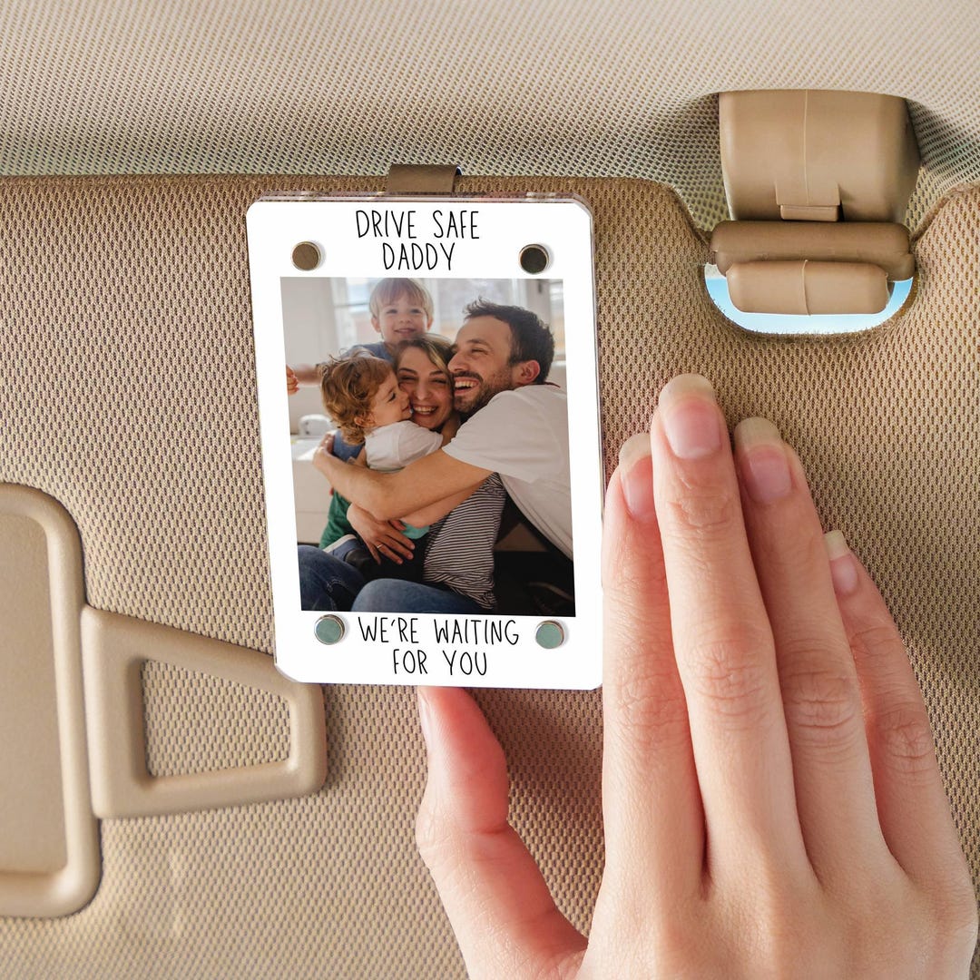 Custom Car Visor Photo Clip, Personalized Acrylic Frame, Father’s Day ...