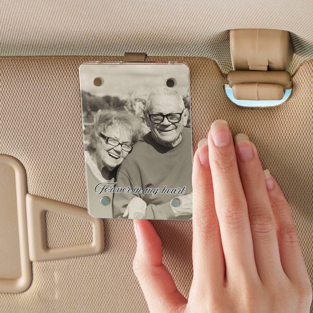 Personalized Memorial Photo Car Visor Clip, Custom Memorial Gift for ...