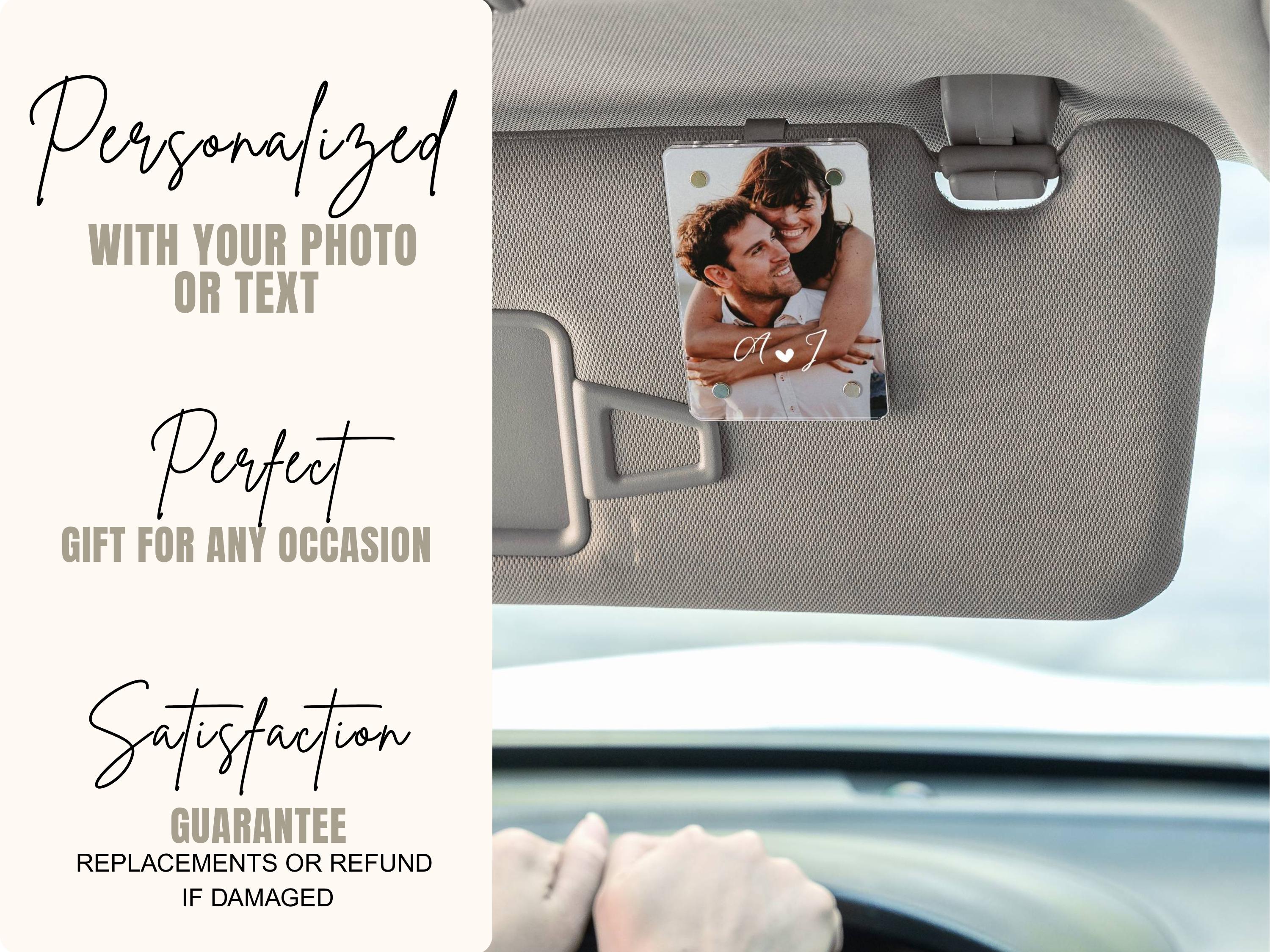 Personalized Car Visor Clip With Photo Custom Couples Gift Drive Safe ...