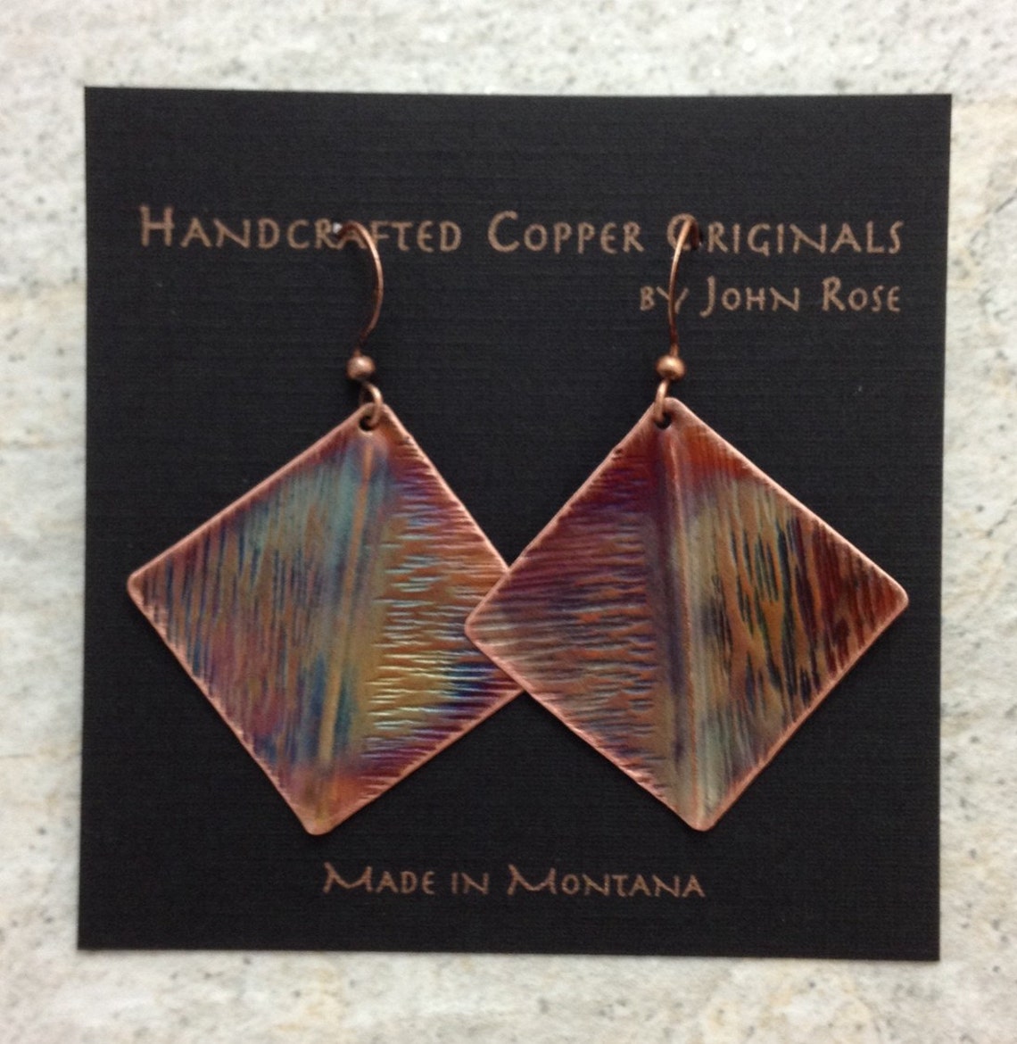 Handcrafted Heated Copper Earrings - Etsy