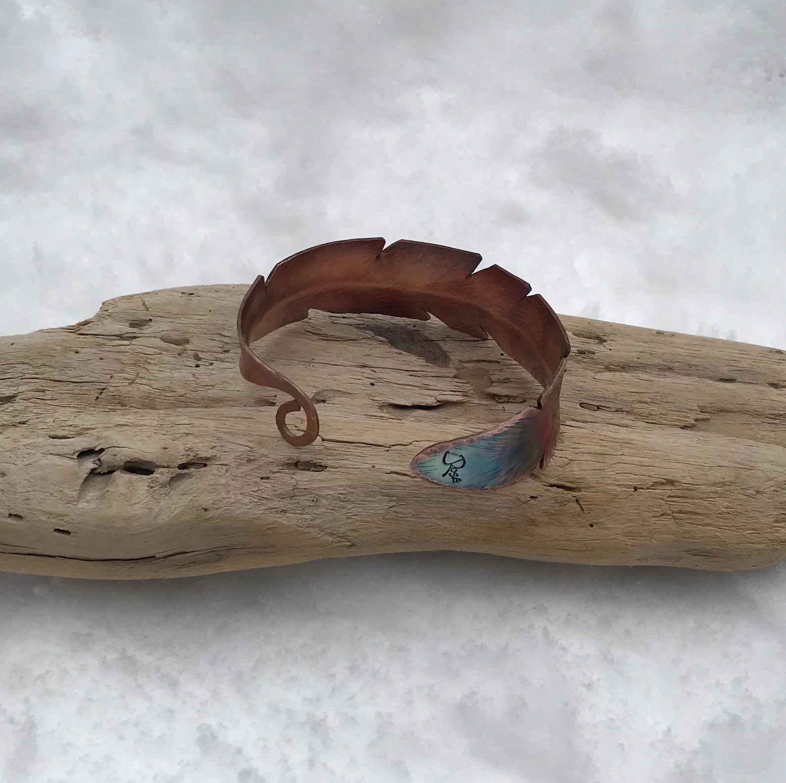 Hammered Copper Feather Cuff Healing Bracelet Copper - Etsy
