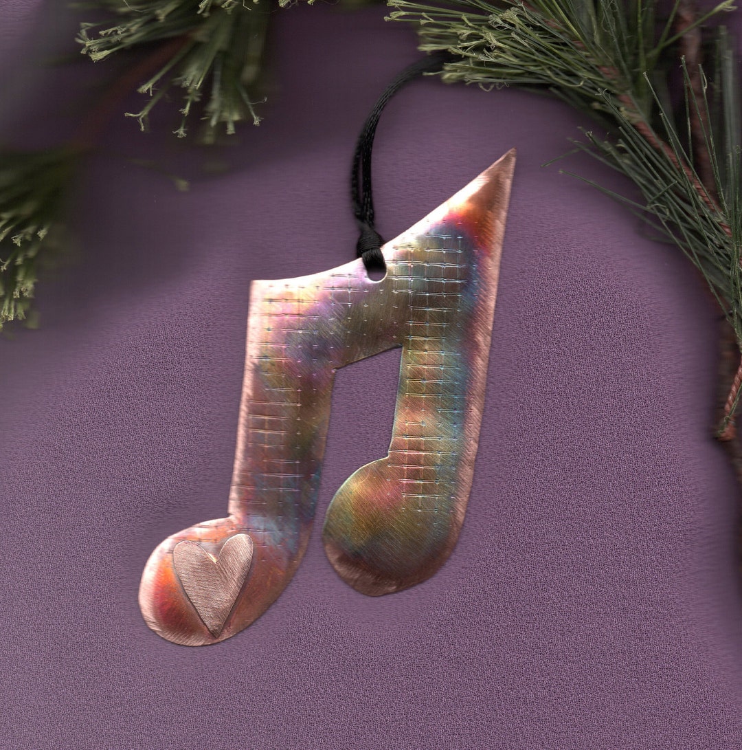 Handcrafted Copper Musical Note Ornament - Etsy