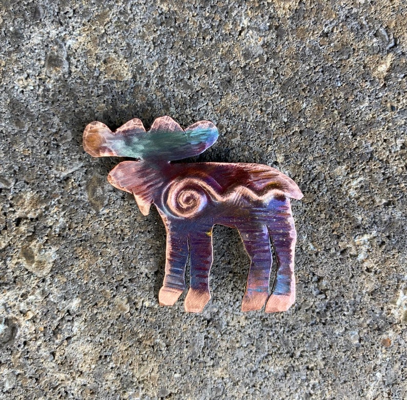 Handcrafted Copper Moose Pin - Etsy