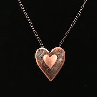 All U Need is Love Silver & Copper Necklace - Etsy UK