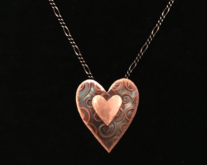Handcrafted Copper Heart Pendant Necklace | Etsy