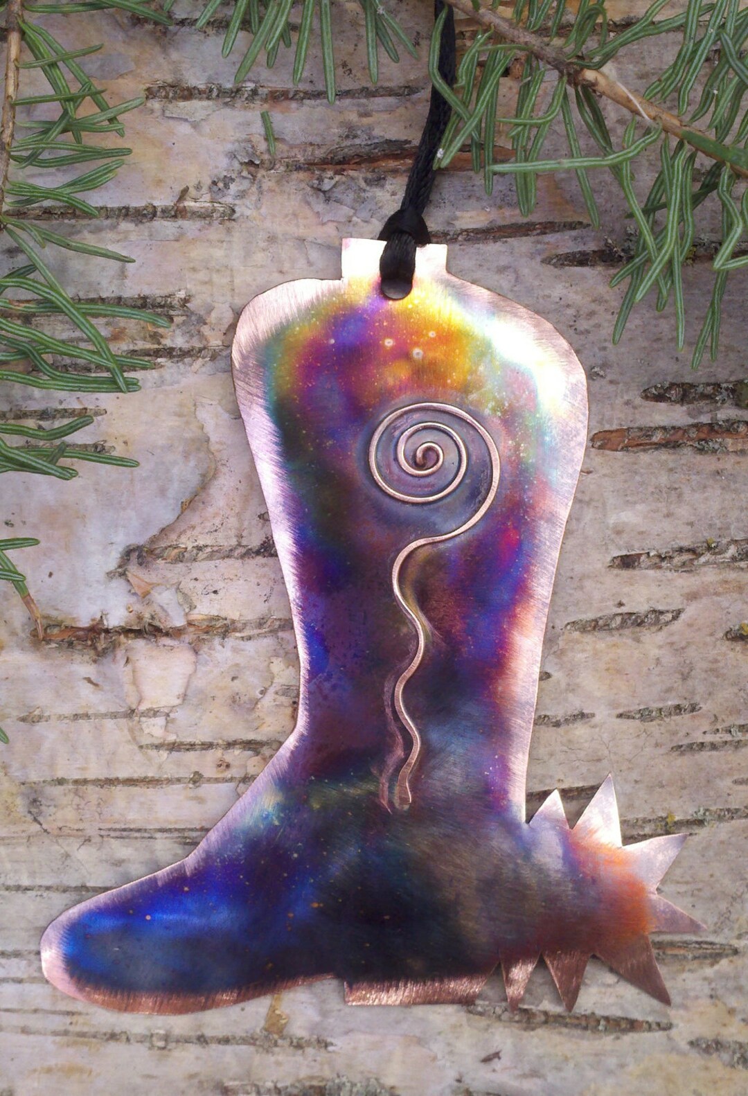 Handcrafted Copper Cowboy Boot Ornament - Etsy