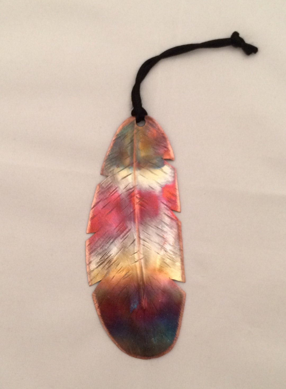 Heated Copper Feather Ornament - Etsy