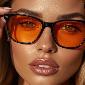 Orange Tinted Blue Light Blocking Glasses| Cat Eye Glasses| Screen ...