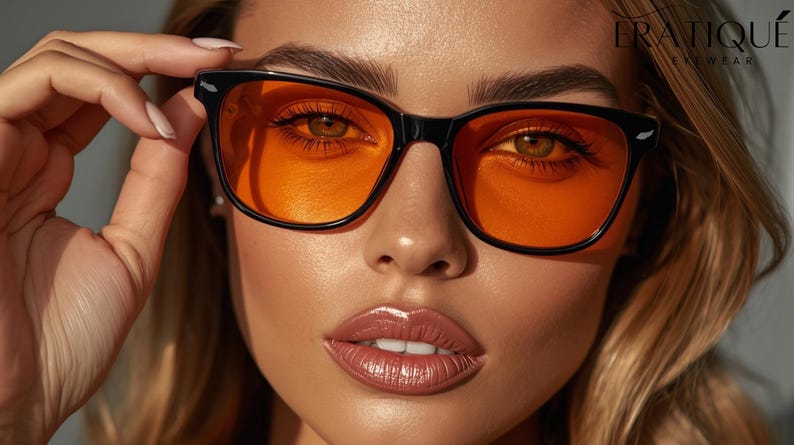 Orange Tinted Blue Light Blocking Glasses| Cat Eye Glasses| Screen ...