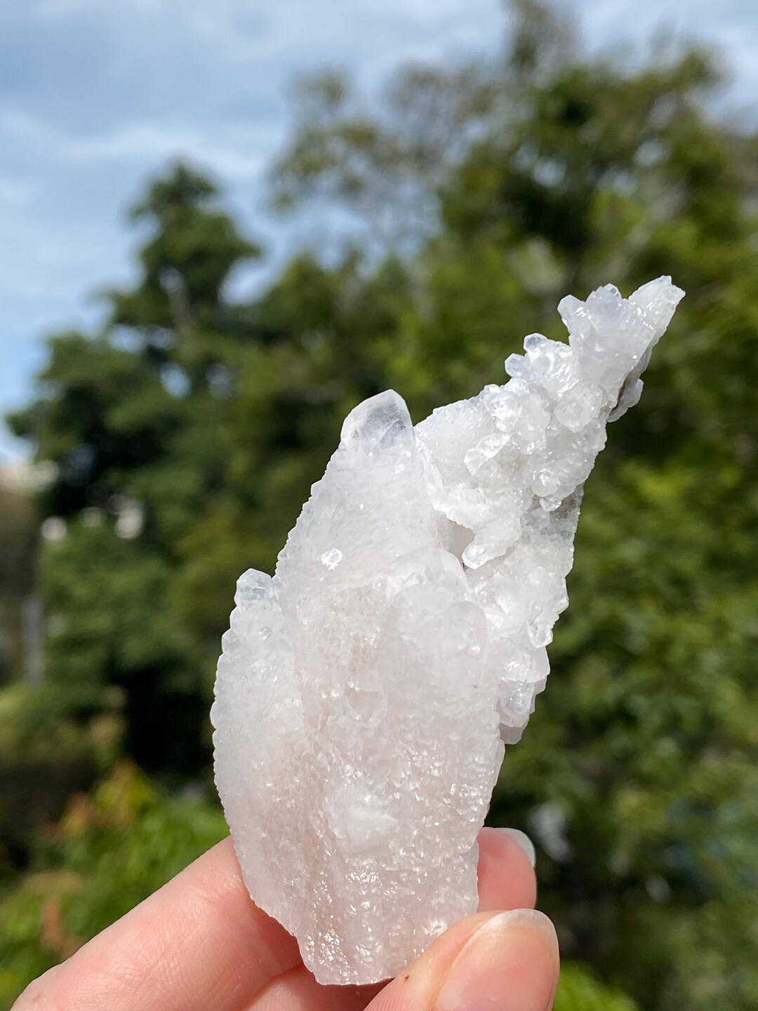 Feather Calcite Crystal Pearl White High Luster Gemmy Mineral Specimen ...