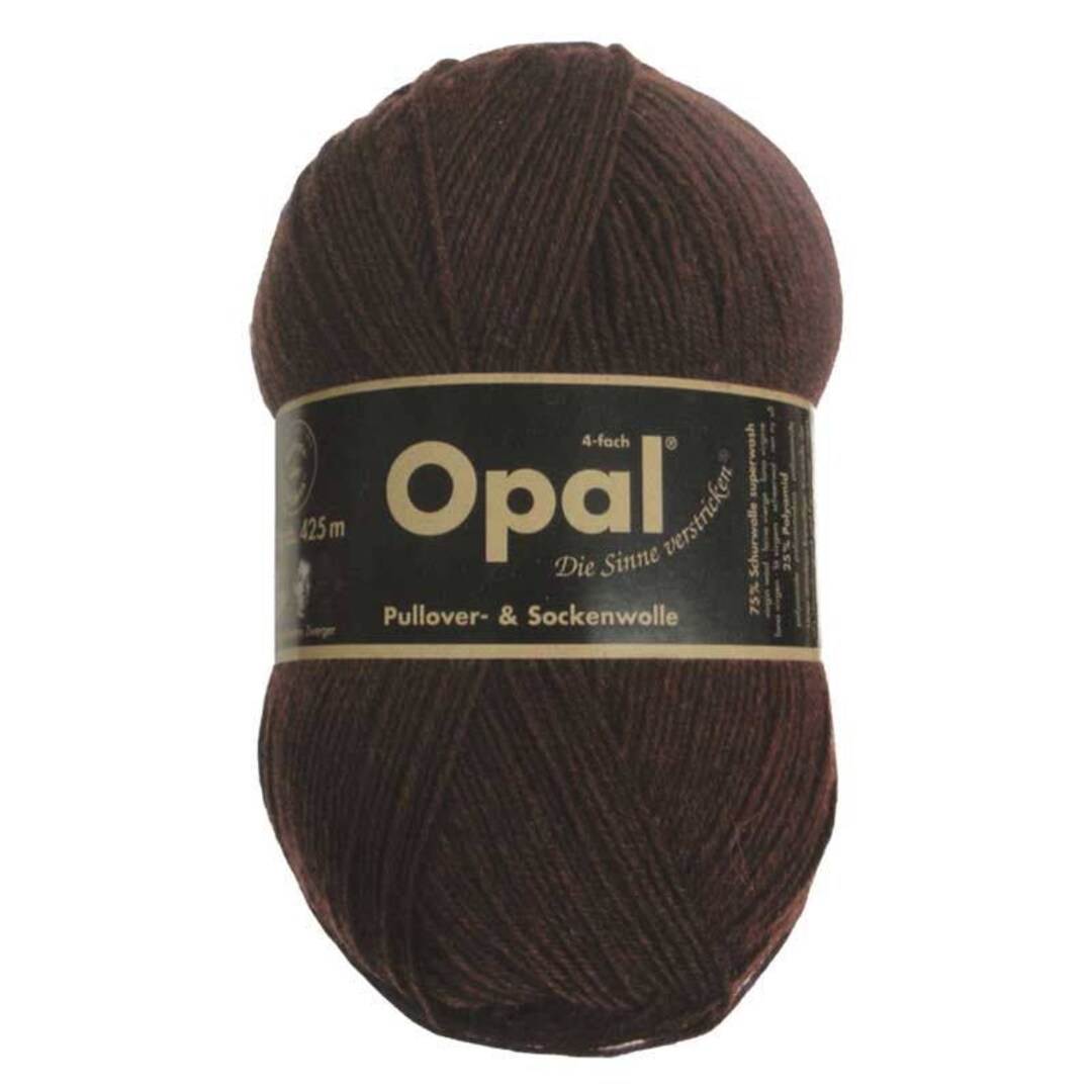 Opal Sock Yarn Uni Solid, 100g/465 Yds, #5192 Dark Brown FREE Shipping ...