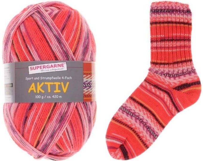 Supergarne Sock Yarn Aktiv 4-ply Superwash 100g/459yd Alpine #2641 FREE ...