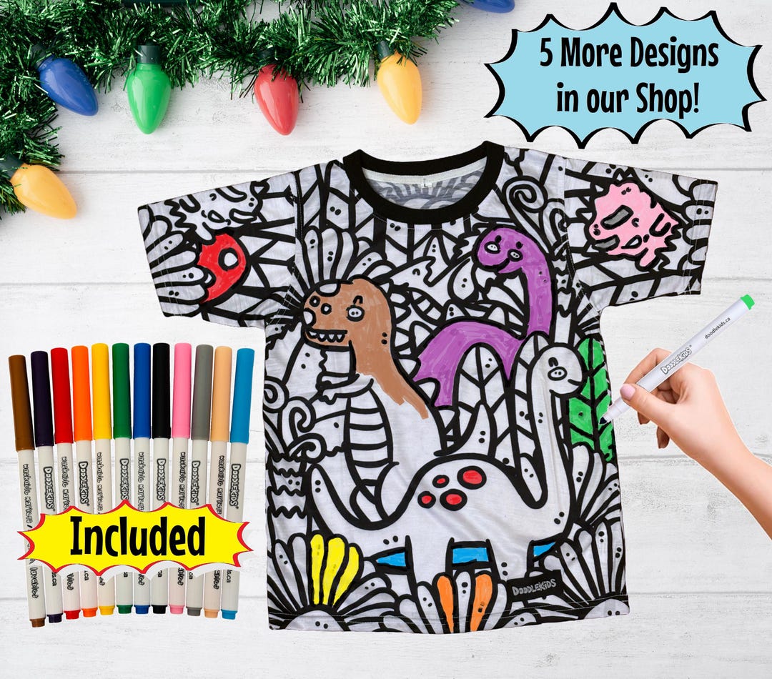 T Shirt Coloring Activity Markers Included Color Your Own Shirt ...