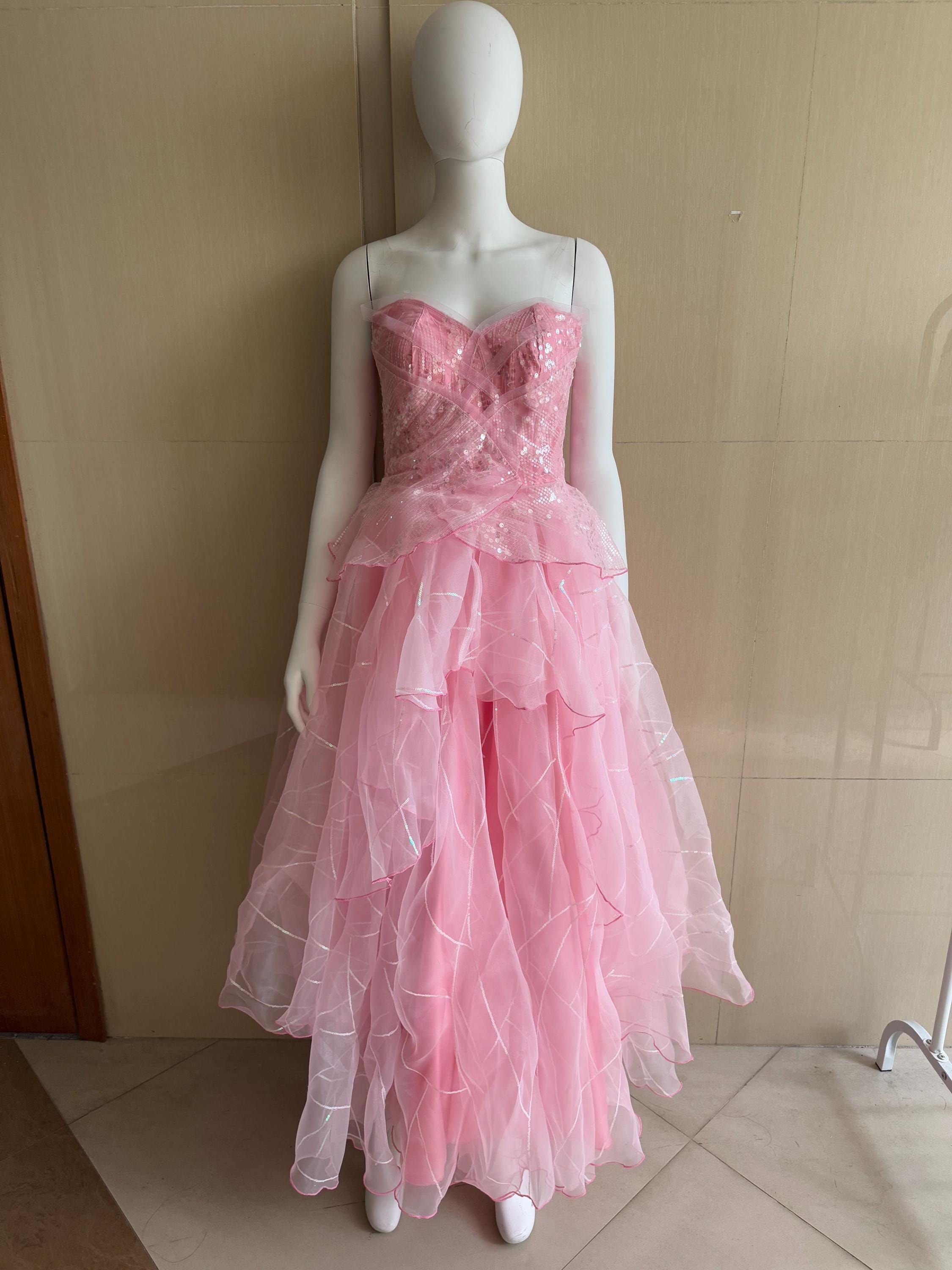 Wicked Glinda Costume Cosplay Suit Full Outfit Pink Wedding Dress - Etsy