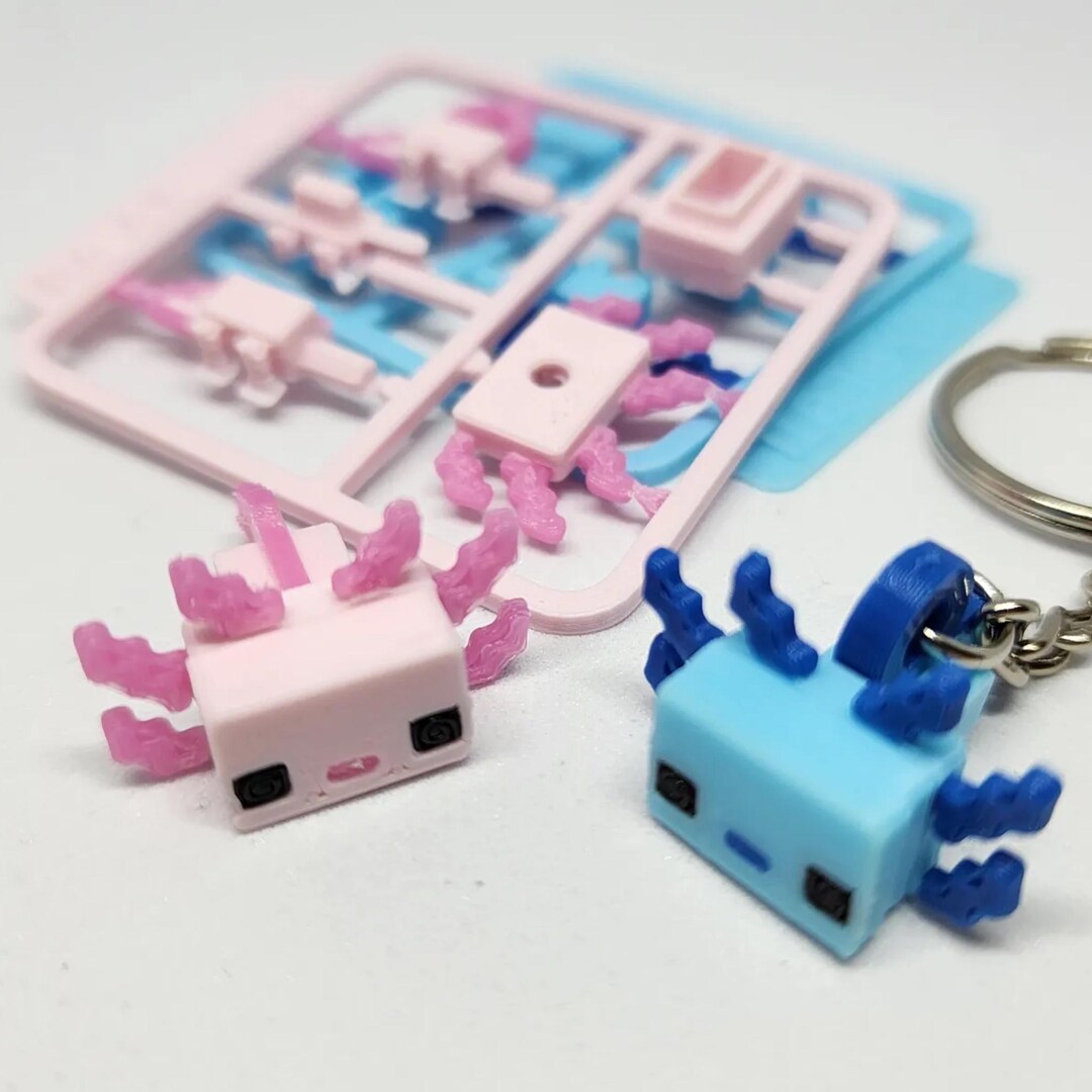 Minecraft Axolotl Kit Card DIY 3D Plastic Buildable Card, Perfect Gift ...