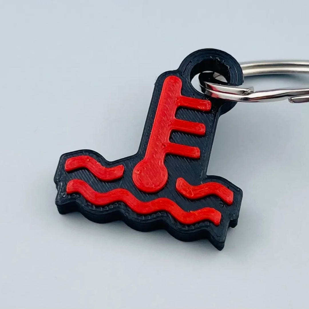 Temperature Warning Light Symbol Keyring – Funny Car Dashboard Keychain ...