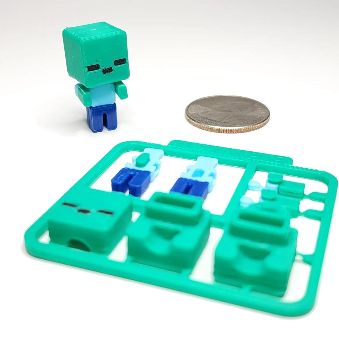 Minecraft Zombie Kit Card DIY 3D Plastic Buildable Card, Perfect Gift ...