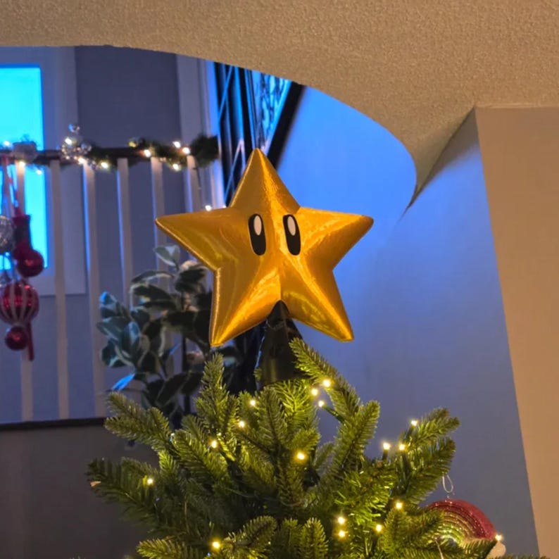 Super Mario Star Tree Topper | Mario Bros Christmas Star | Nintendo ...