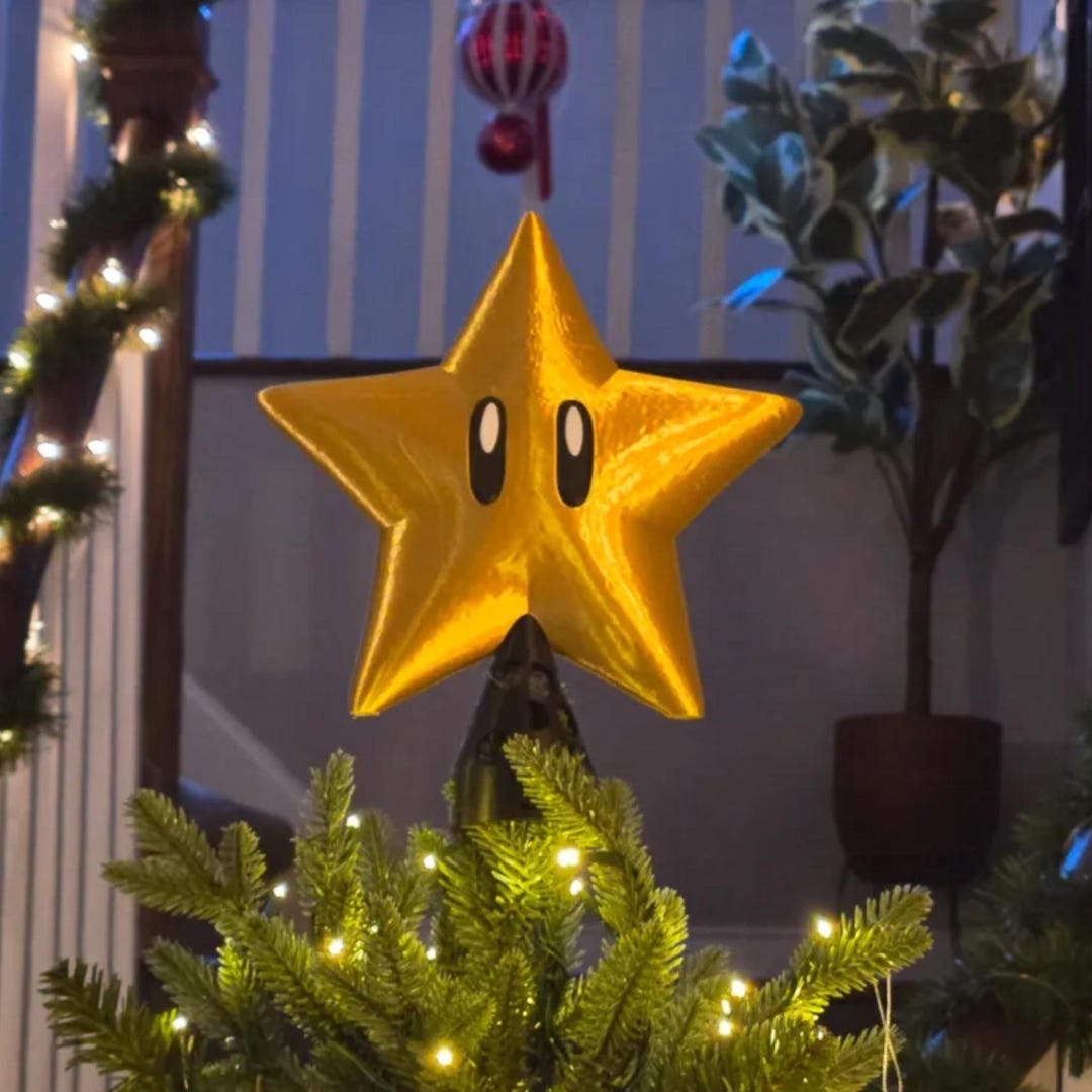 Super Mario Star Tree Topper | Mario Bros Christmas Star | Nintendo ...
