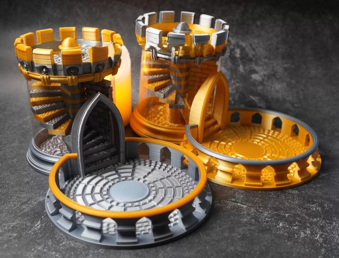 3d Printed Handmade DND Dice Castle Tower See Through Glass- Dnd RPG ...