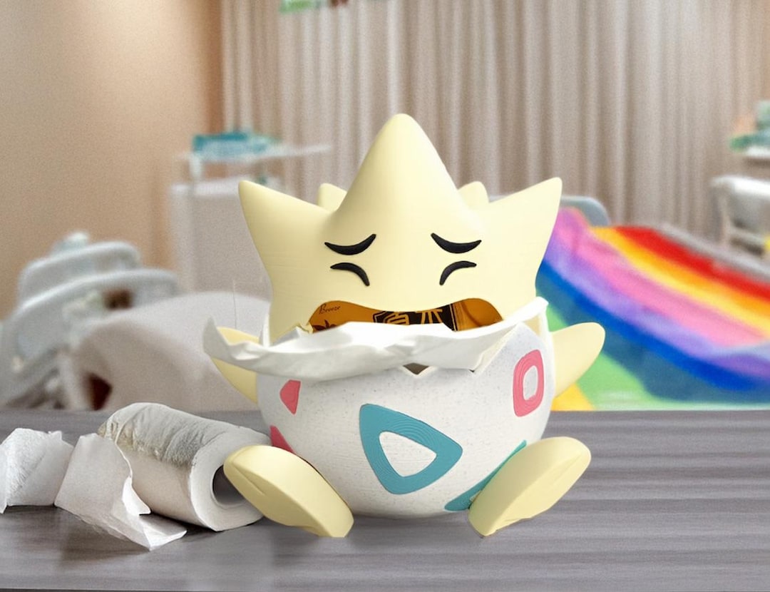 3D Printed Pokemon Inspired Togepi Tissue Box Holder - Cute Kid ...