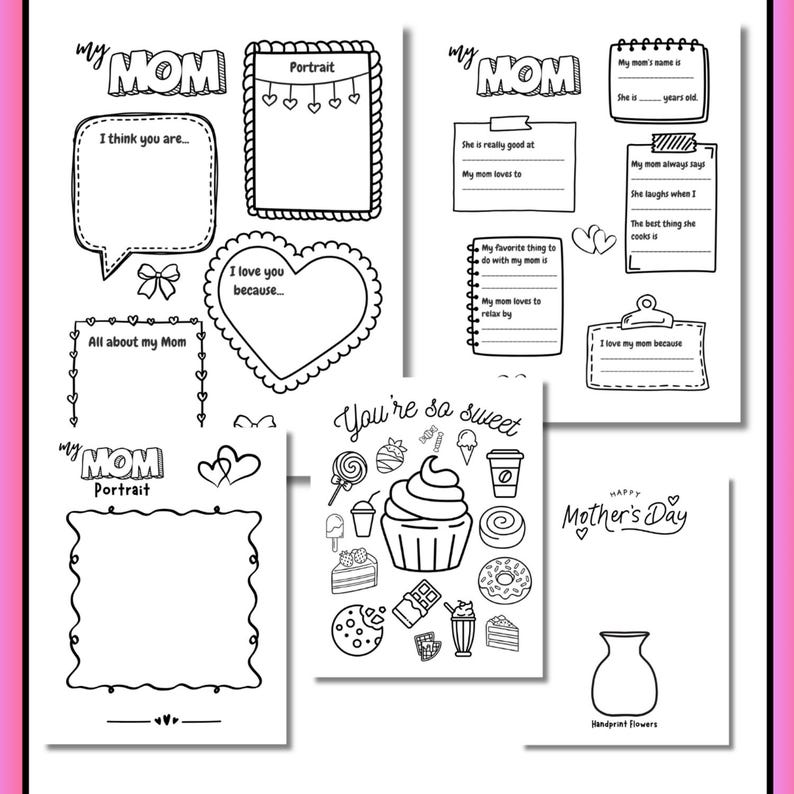 Mother's Day Activity Bundle for Kids – 9 Printables (PDF Download) - Etsy