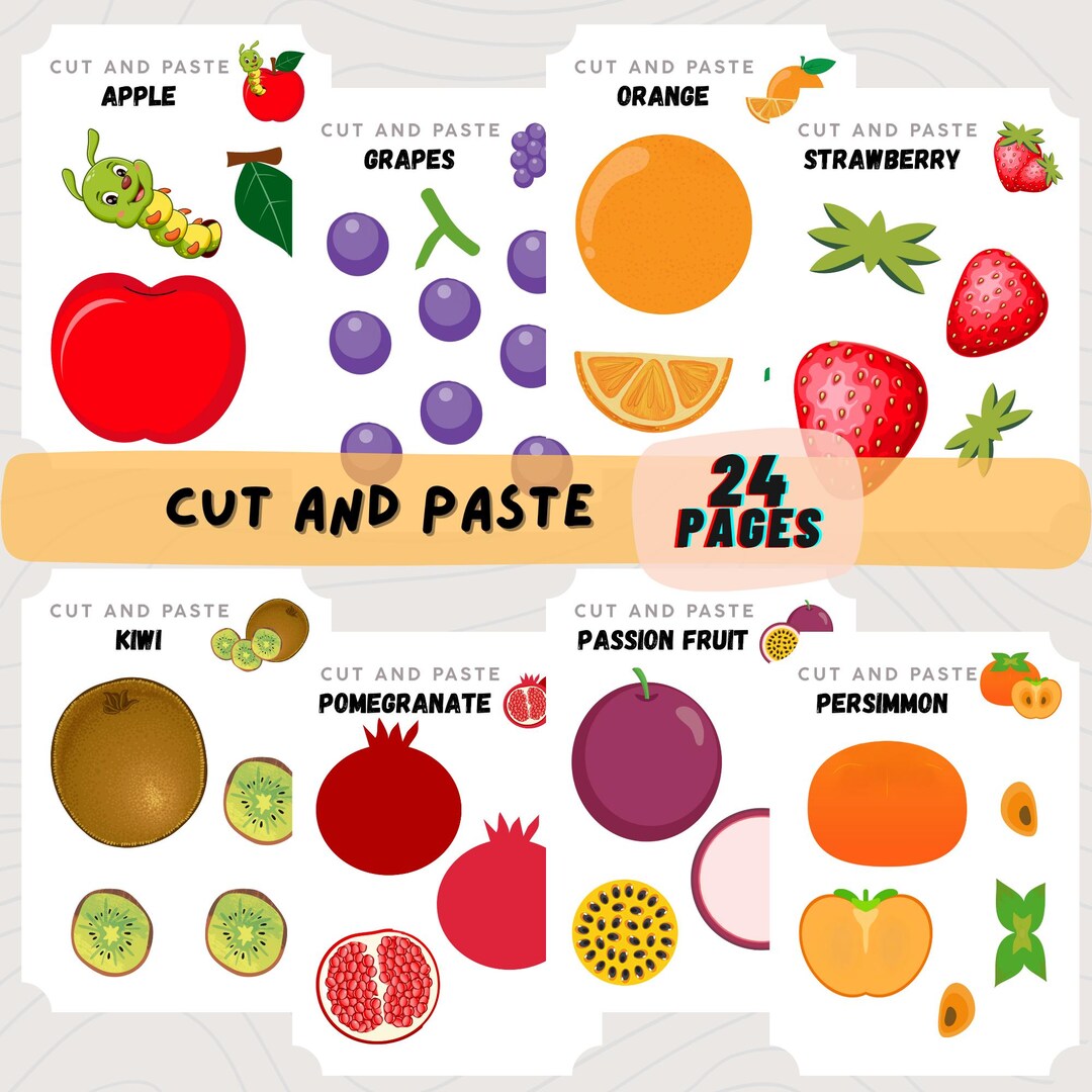 Fruit Cut and Paste | Fruit Cut and Glue | Activities for Toddler ...