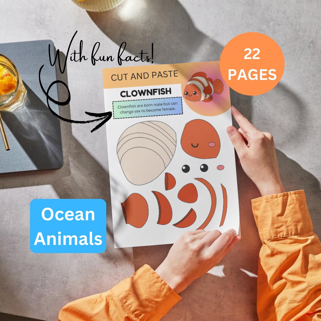 Ocean Animal Cut and Paste, Animal Cut and Glue, Animal Crafts ...