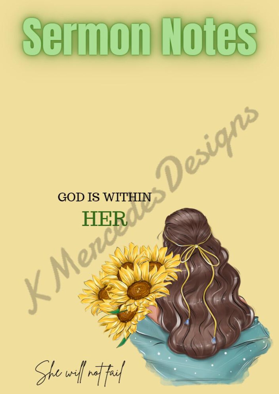 Sermon Notes Sunflower Theme - Etsy