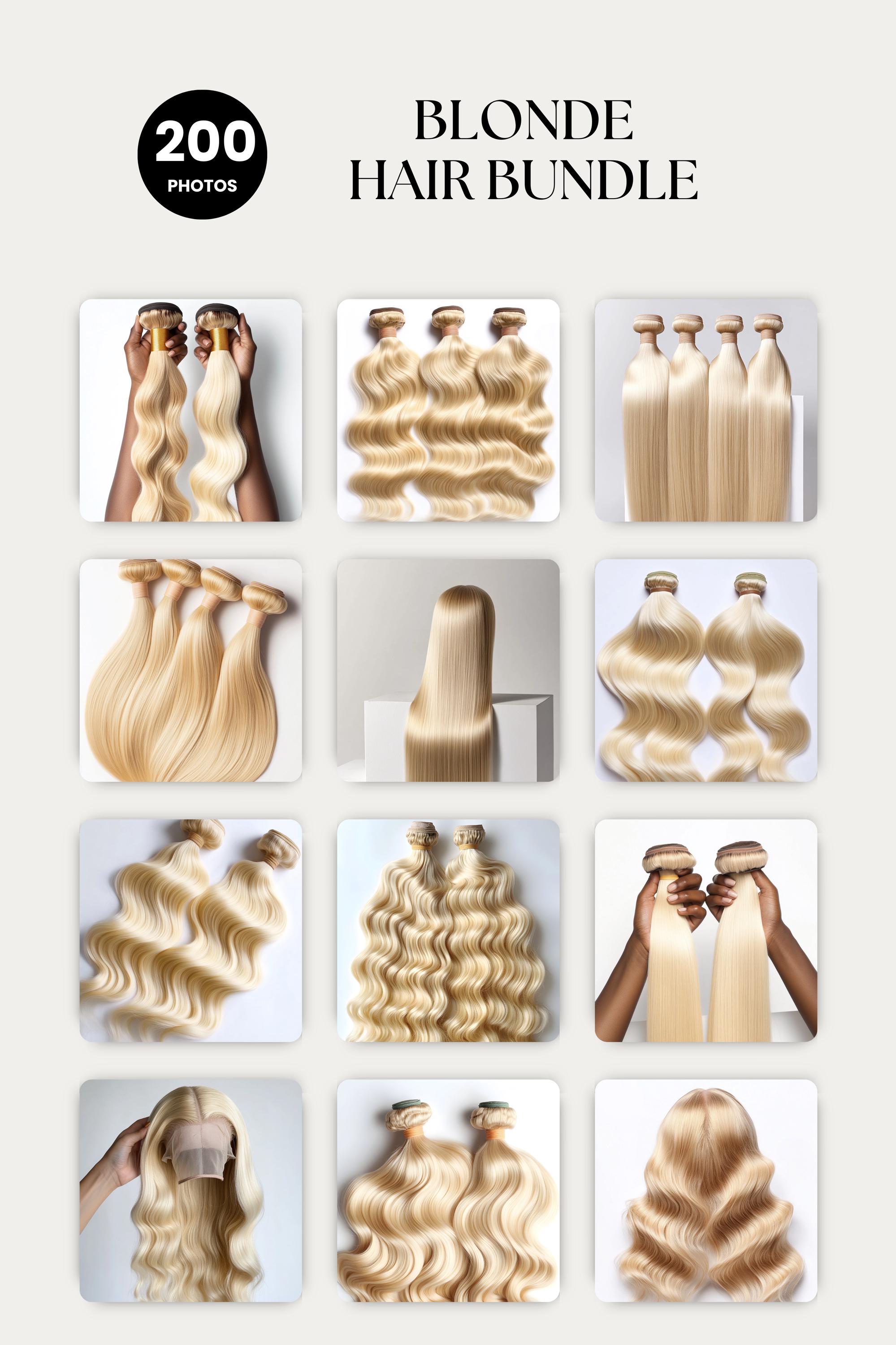 Blonde Hair Bundles Stock Photos Salon Hair Photos Bundle Human Raw ...