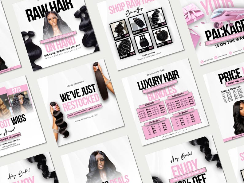 Hair Bundle Flyer Hair Business Flyer Hair Bundle Price List Hair Wig ...