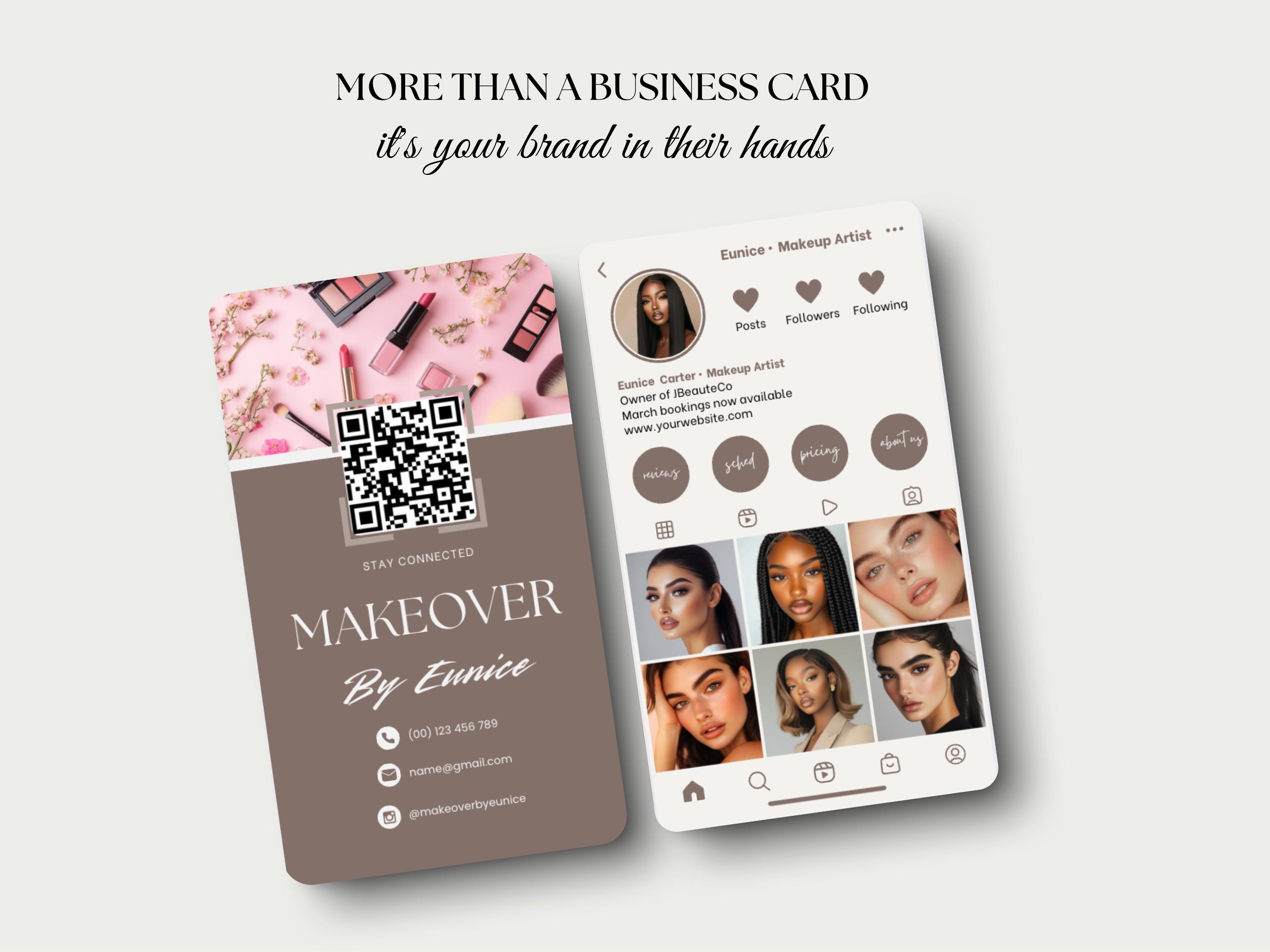Makeup Business Card IG Makeup Artist Card Beauty Canva Business Card ...