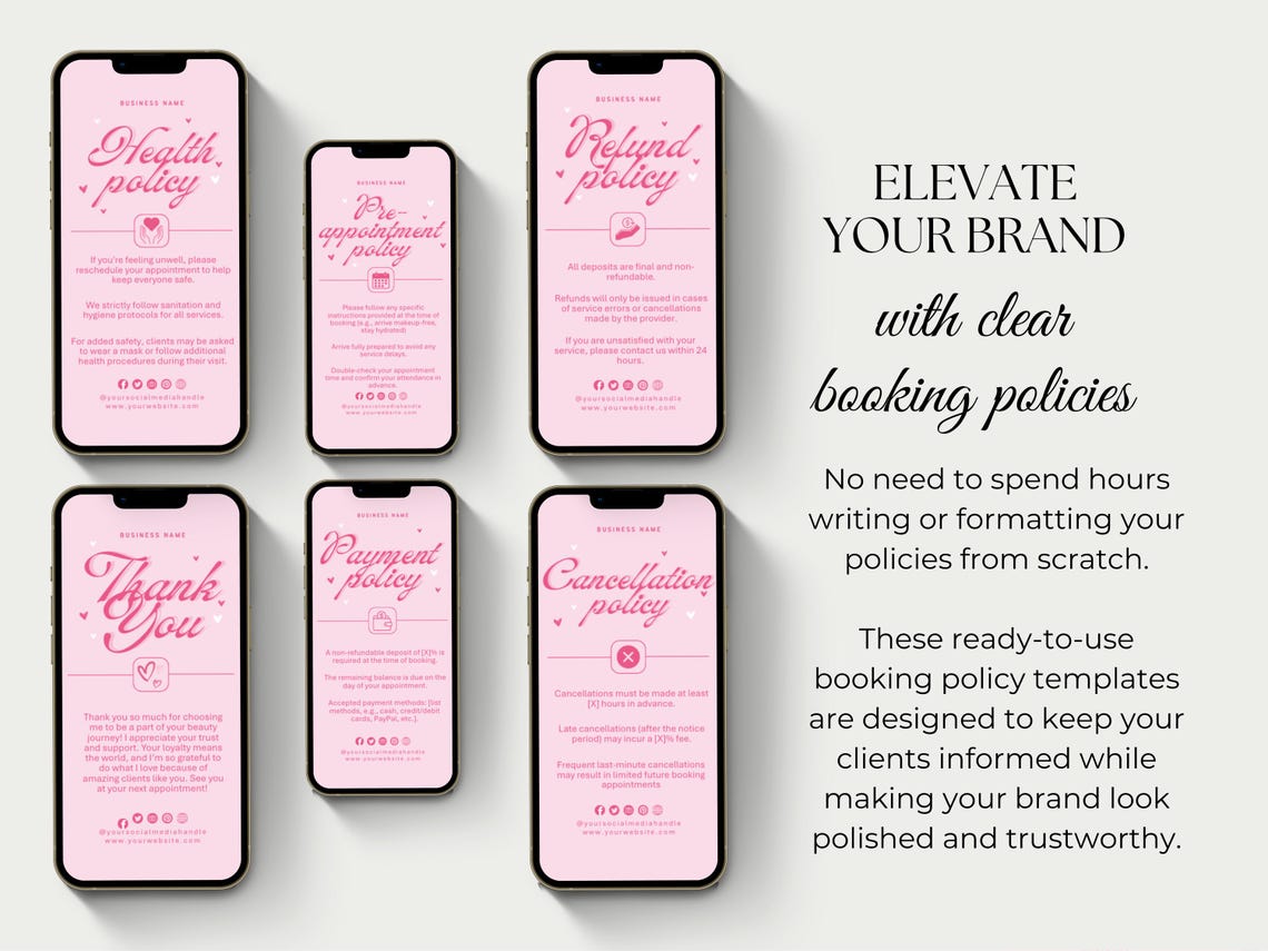 Booking Policy Template Instagram Booking Policies Template Hair ...