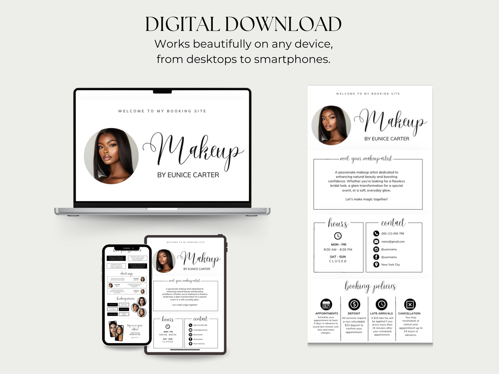 Square Booking Makeup Website Template Makeup Artist Square ...