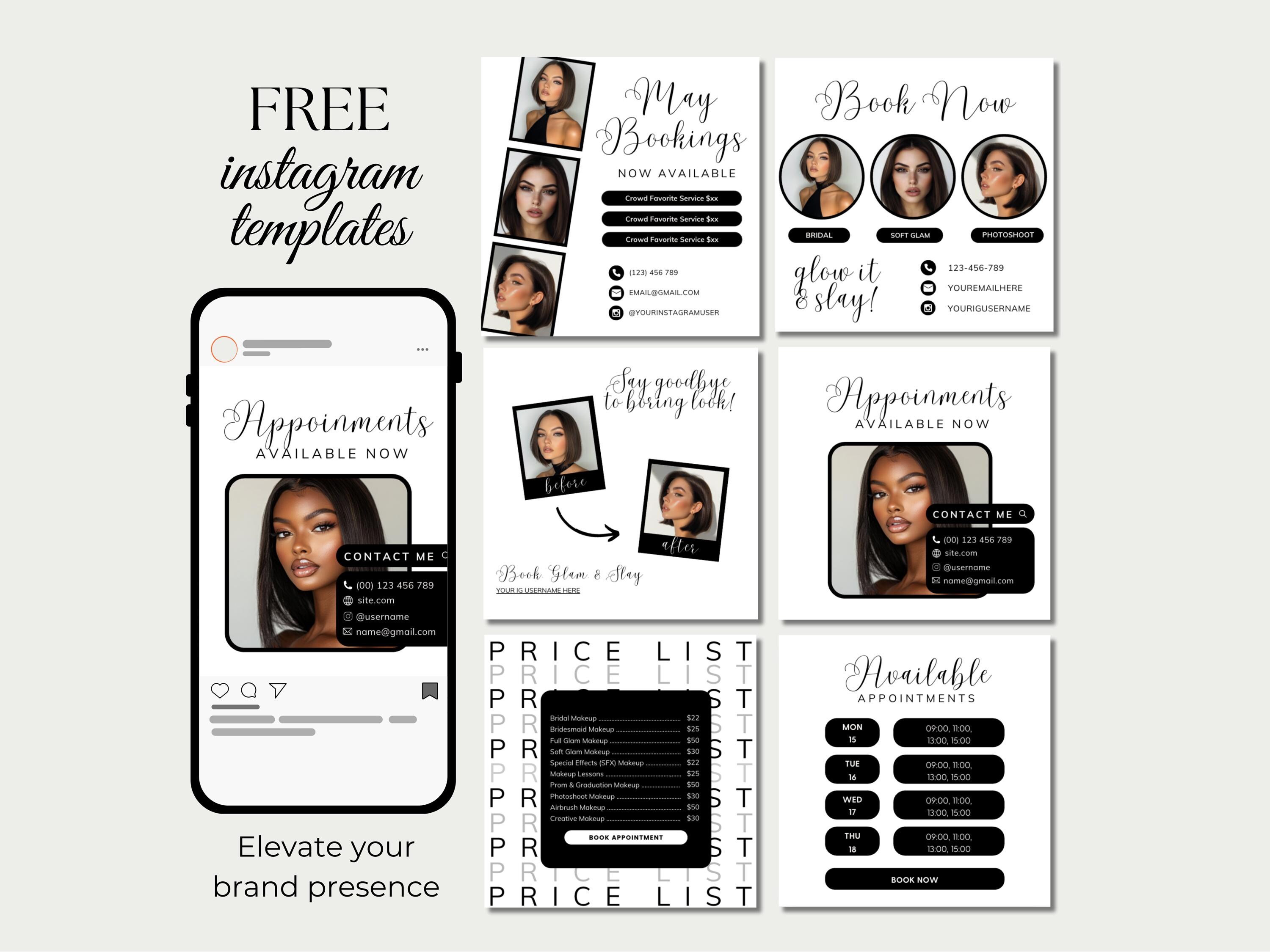 Square Booking Makeup Website Template Makeup Artist Square ...