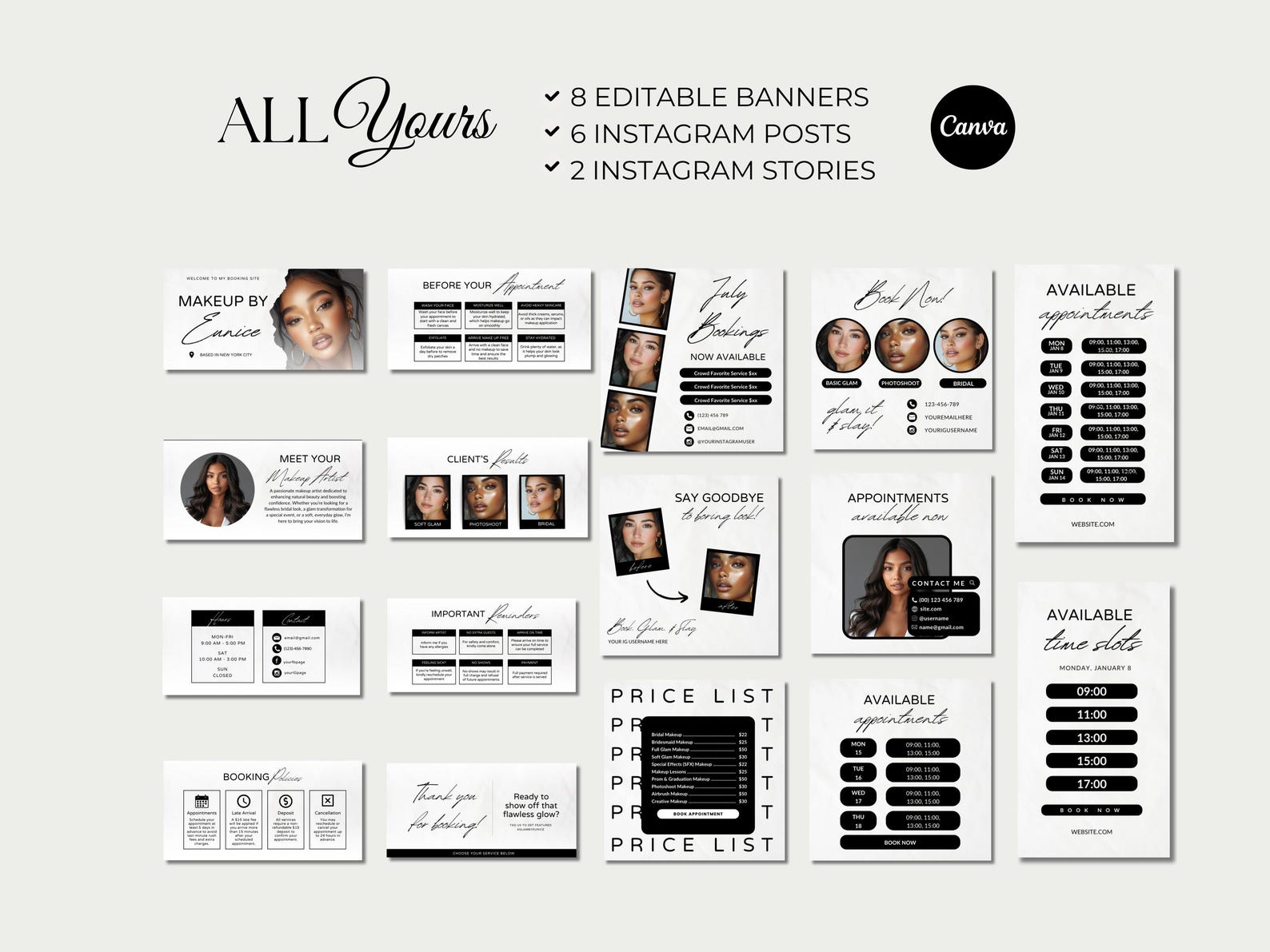 Makeup Acuity Scheduling Template Makeup Scheduler Acuity Template ...