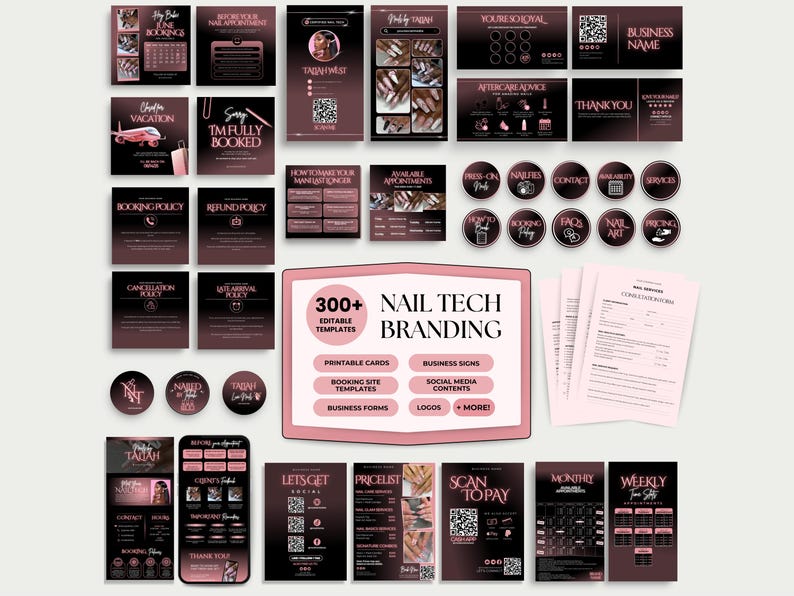 Nail Business Template Branding Kit Nail Tech Templates Nail Salon ...