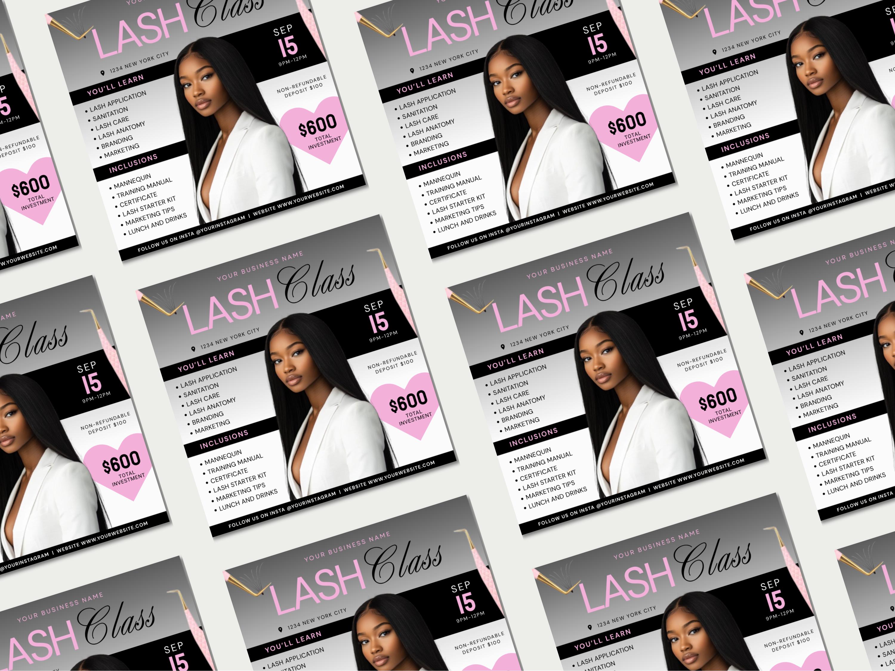 Eyelash Course Flyer Training Lash Class Flyer Lash Extension Flyer ...
