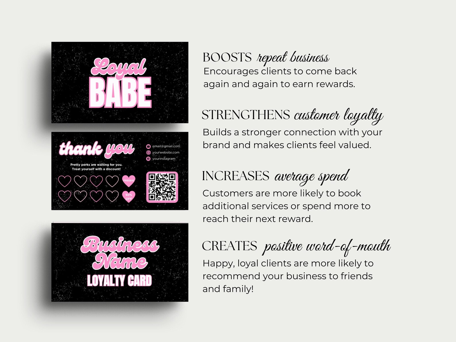 Beauty Loyalty Card Canva Hair Stylist Loyalty Card Templates Lashes ...