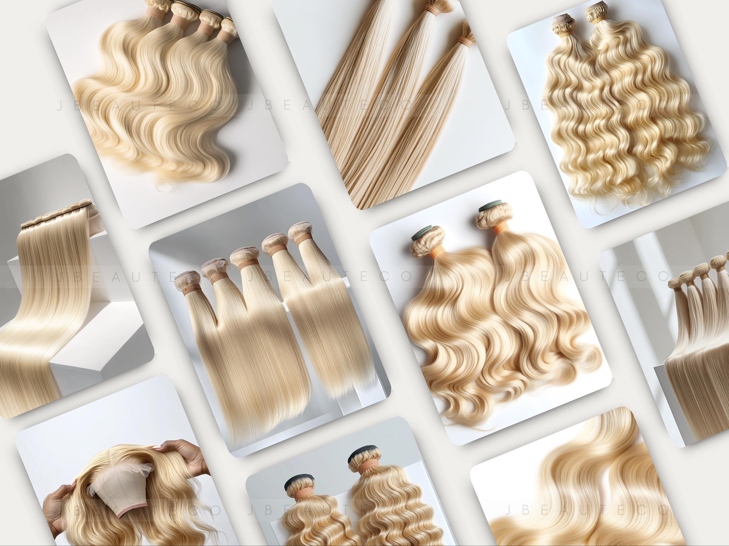 Blonde Hair Bundles Stock Photos Salon Hair Photos Bundle Human Raw ...